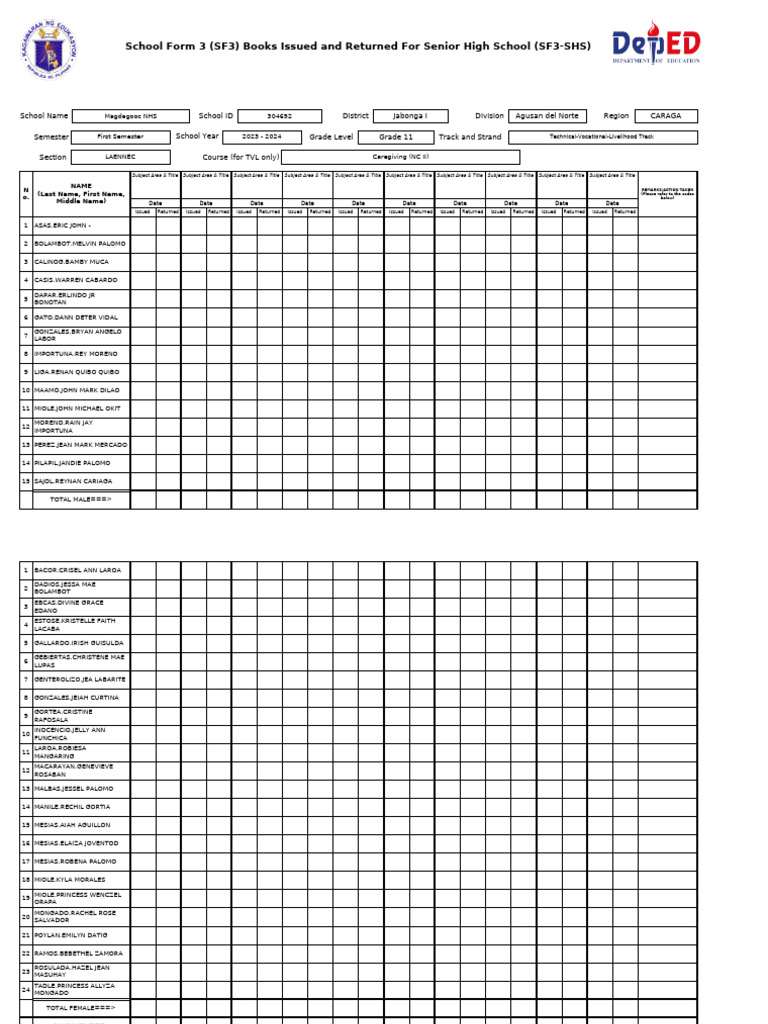 School-Form-3-SF-3 | PDF