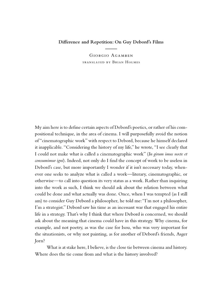 Debord's Cinematic Poetics Explained | PDF | Poetry | Situationist ...