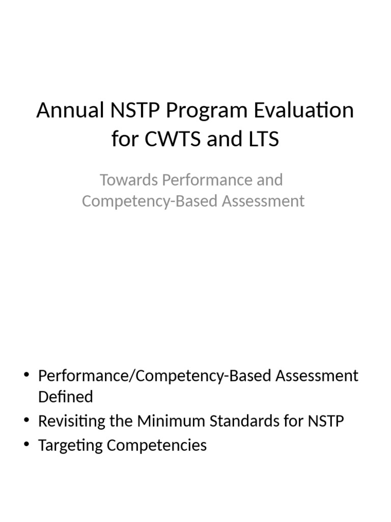 ANPE Annual NSTP Program Evaluation for CWTS and LTS | PDF ...