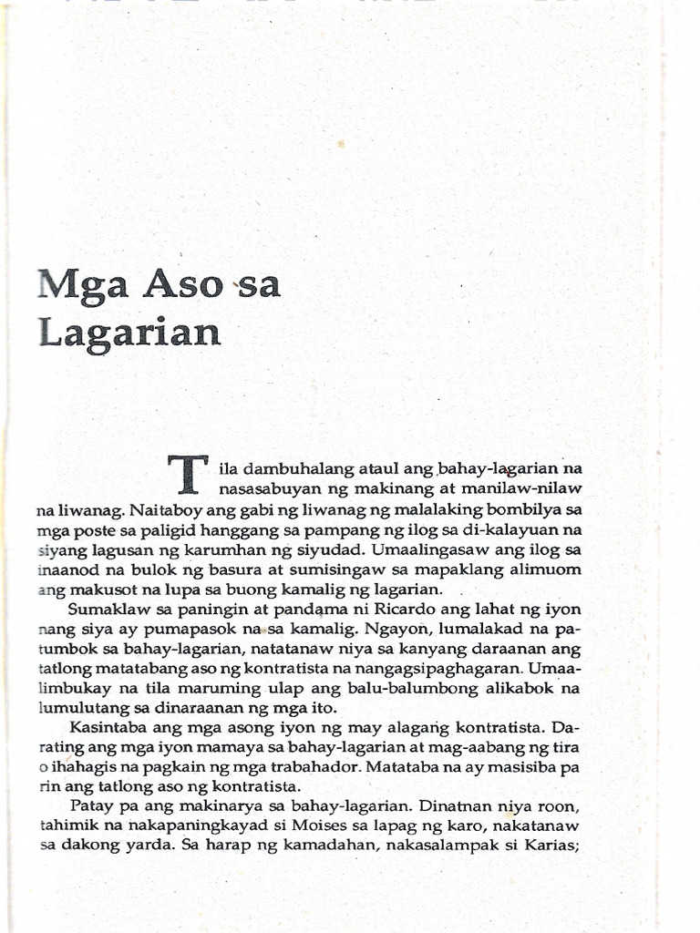 Mga Aso Sa Lagarian-Dominador Mirasol | PDF