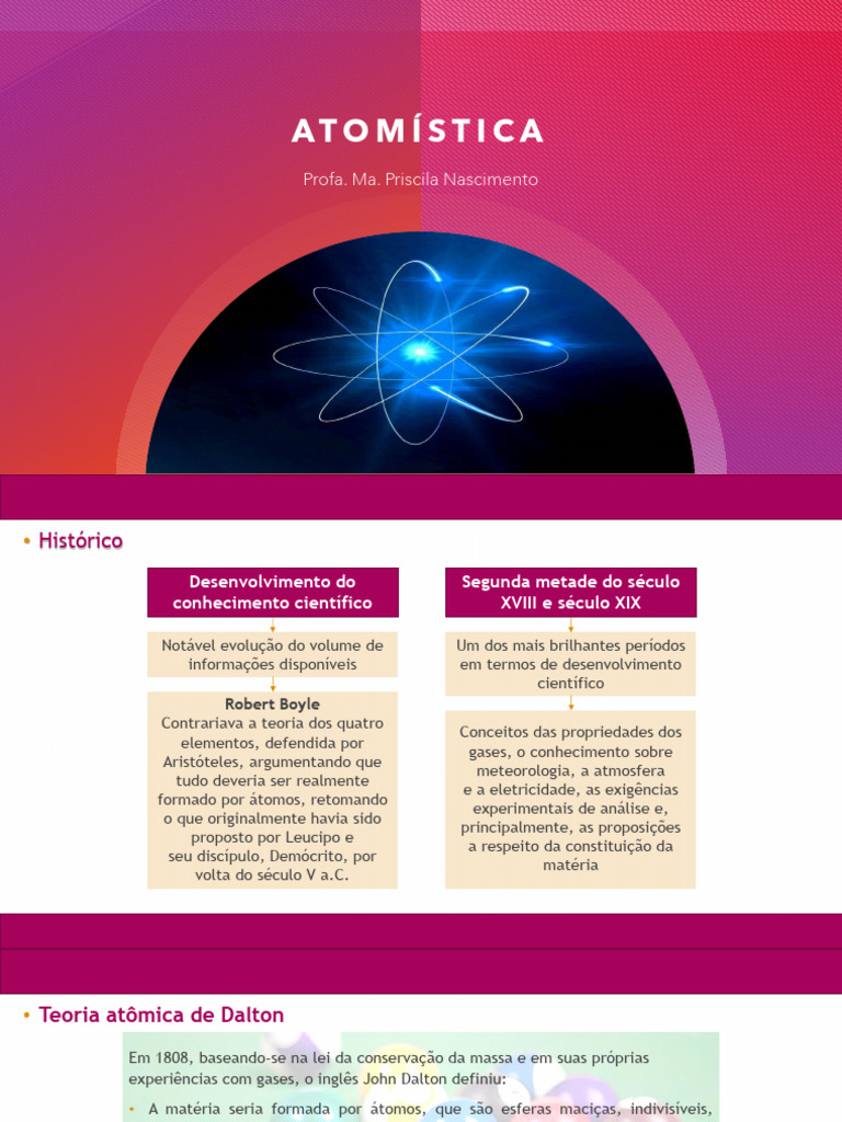 Aula 01 - Atomística | PDF | Próton | Núcleo atômico