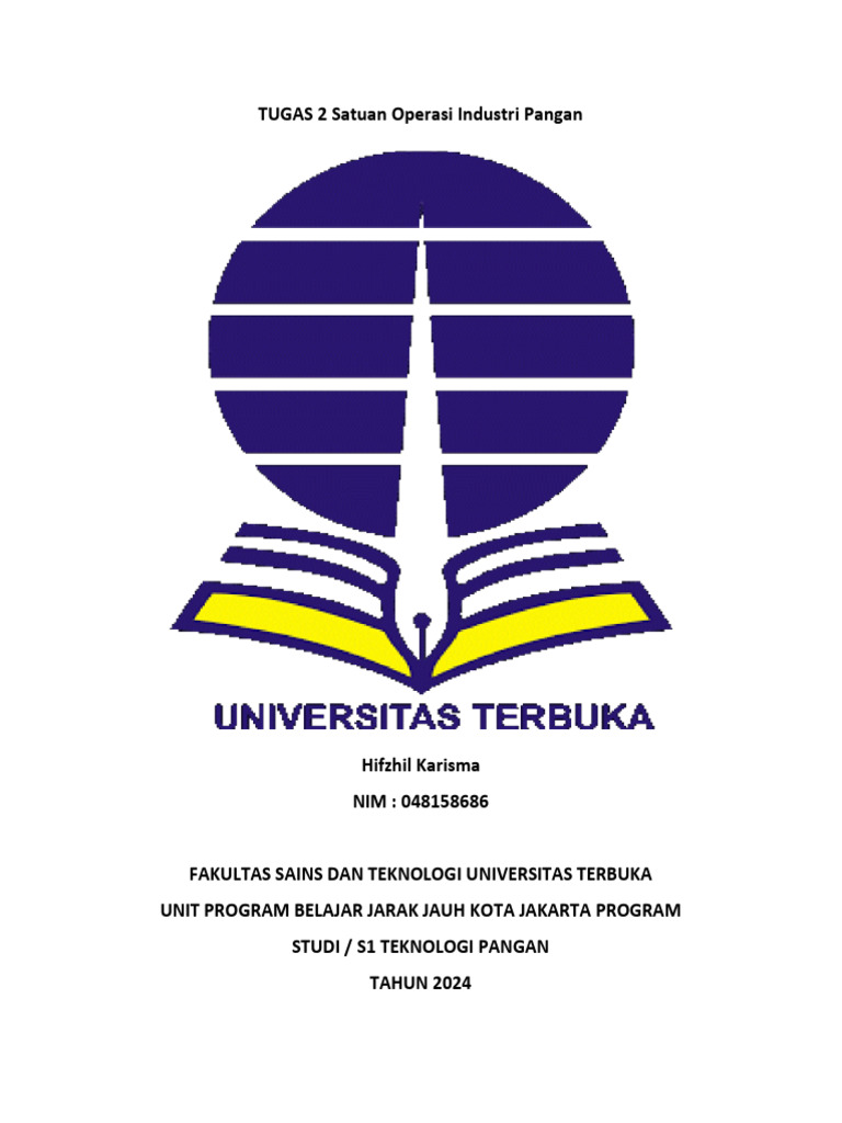 TUGAS 2 Satuan Operasi Industri Pangan - Hifzhil Karisma | PDF