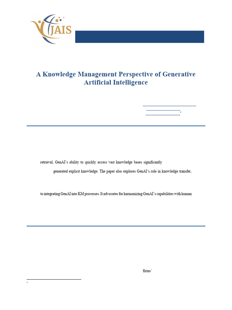 GenAI's Impact on Knowledge Management | PDF | Knowledge | Artificial ...