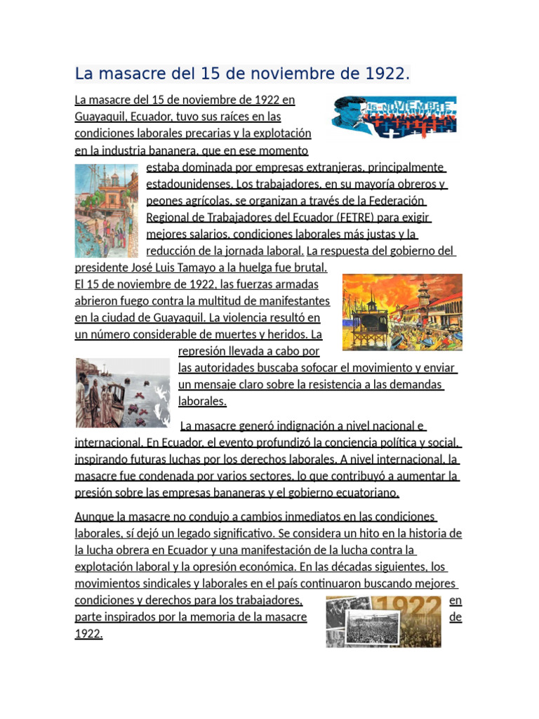Masacre de Guayaquil 1922: Lucha Obrera | PDF