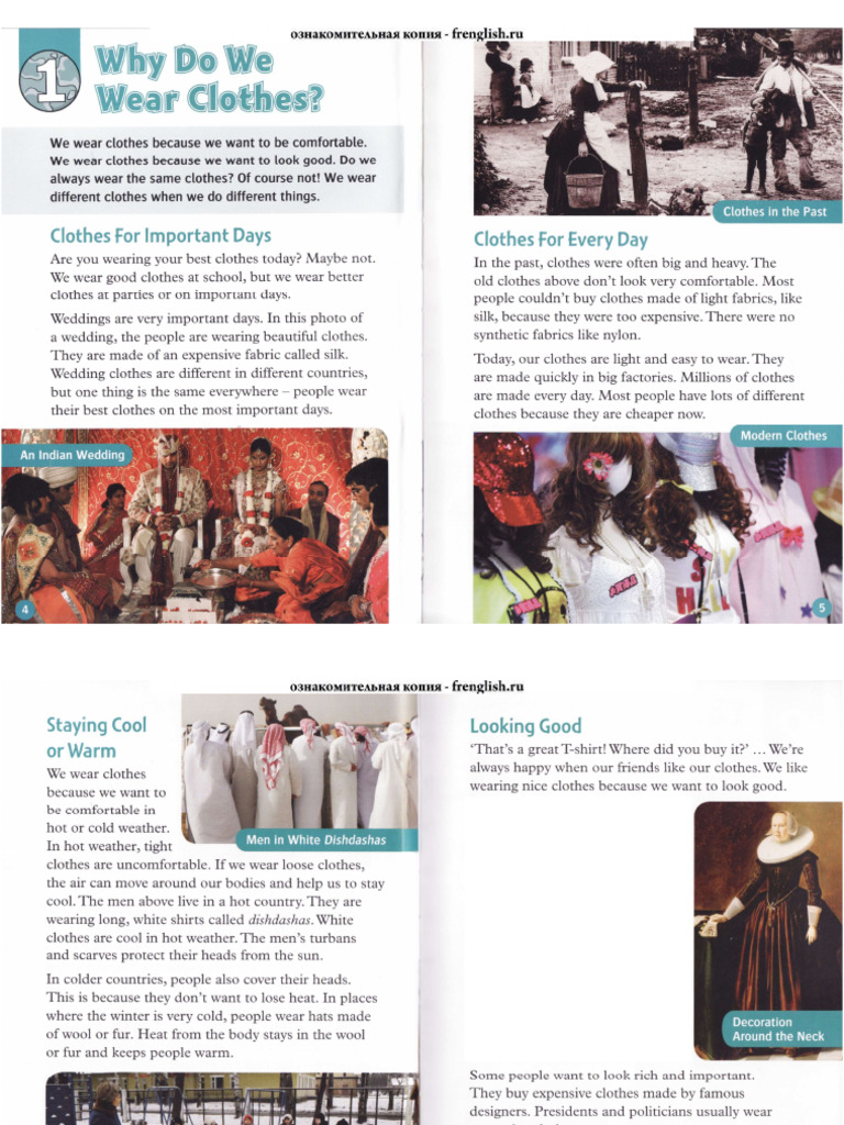 U9-Extra Reading-Why Do We Wear Clothes | PDF