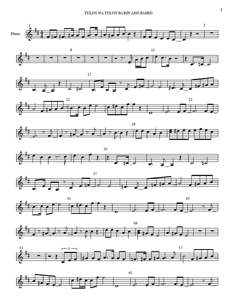 Tuloy Na Tuloy Pa Rin Flute D | PDF