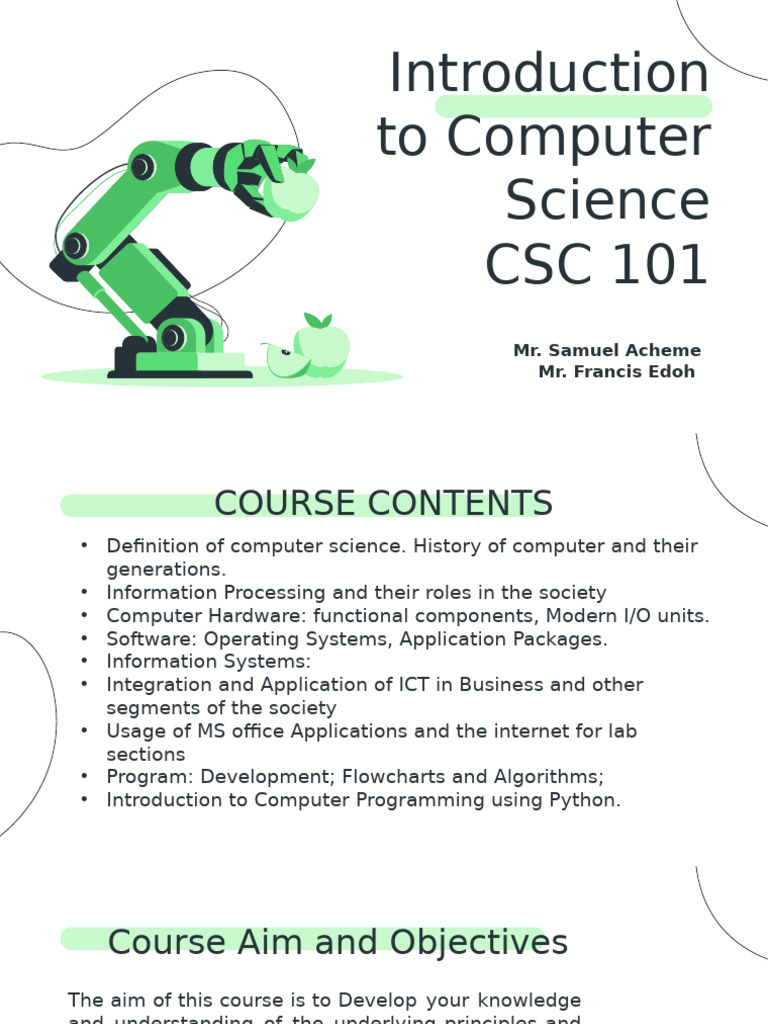 Csc 101 Second Note | PDF | Computer Hardware | Input/Output