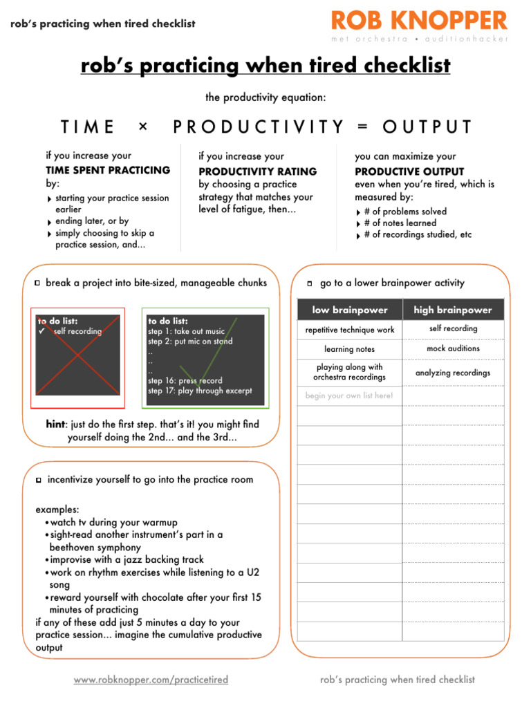 Productivity When Tired Rob | PDF | Performing Arts