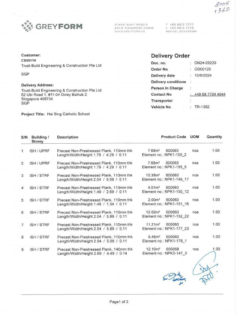 Greyform Precast DO June 2024 | PDF