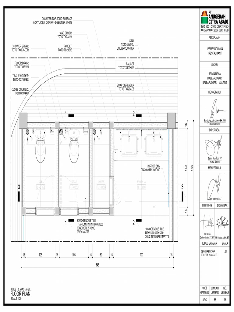 58 - Detail WC & Washtafel (Denah) | PDF