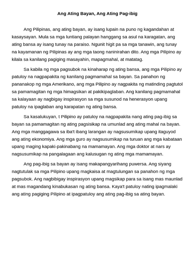 Ang Ating Bayan | PDF
