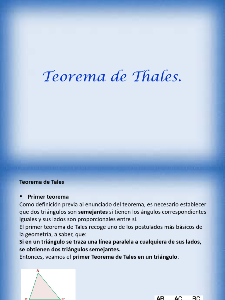 Bloque 1 Teorema de Tales Clase 1 | PDF | Euclides | Geometría Elemental
