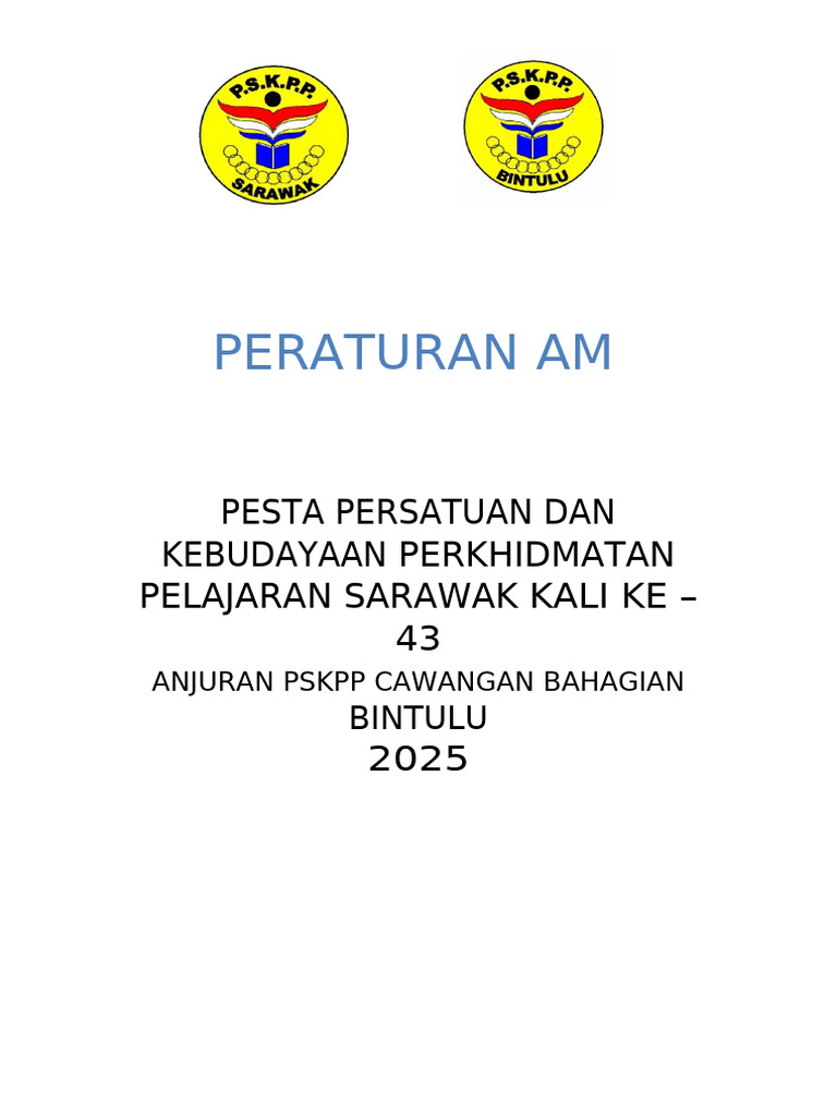Peraturan Am PSKPP Sarawak 2025 Bintulu | PDF