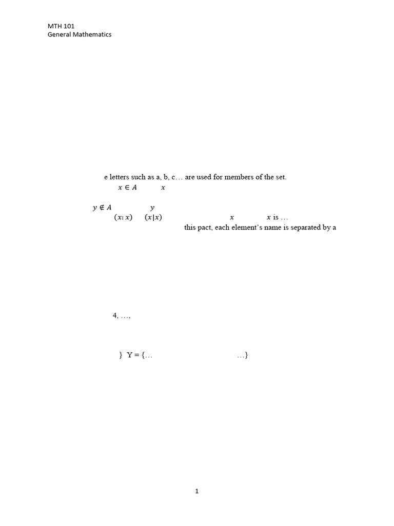 SETs Note | PDF | Set (Mathematics) | Intersection (Set Theory)