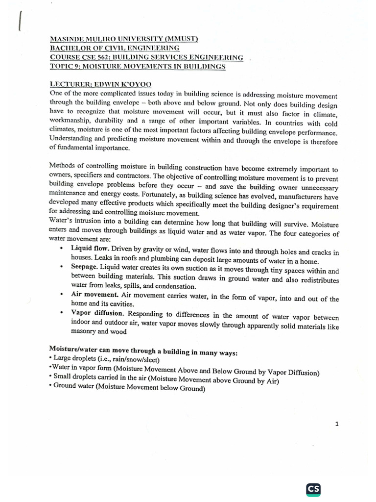 CSE 562 Moisture | PDF