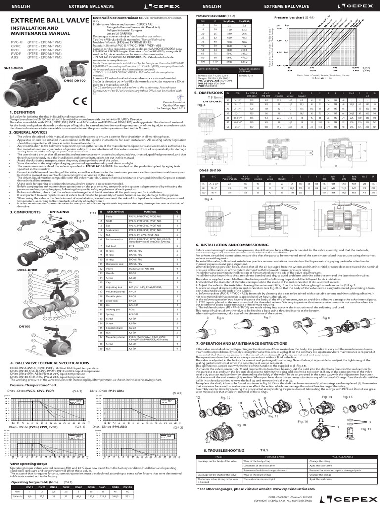 Extreme Ball Valve Instruction Manual | PDF | Valve | Pipe (Fluid ...