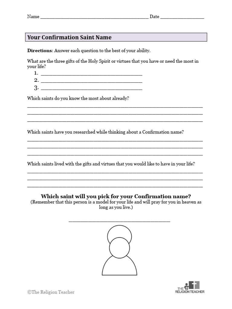 confirmation-saint-worksheet | PDF