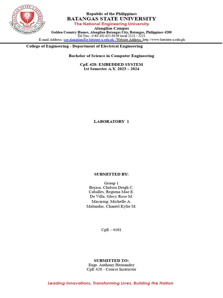 LAB 1 - EMBEDDED SYSTEM | PDF | Arduino | Light Emitting Diode