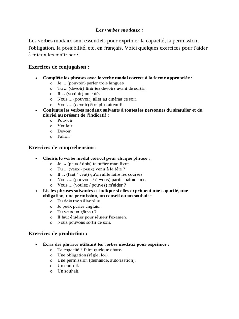4- Les Verbes Modaux | PDF