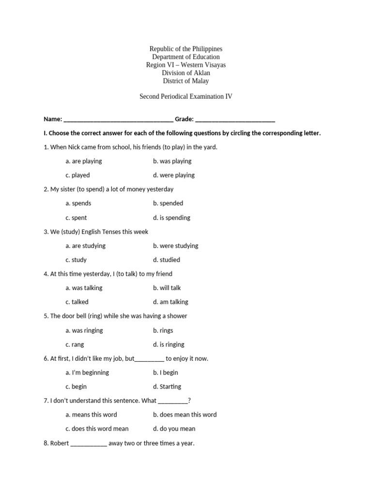 tense of verb (2) | PDF