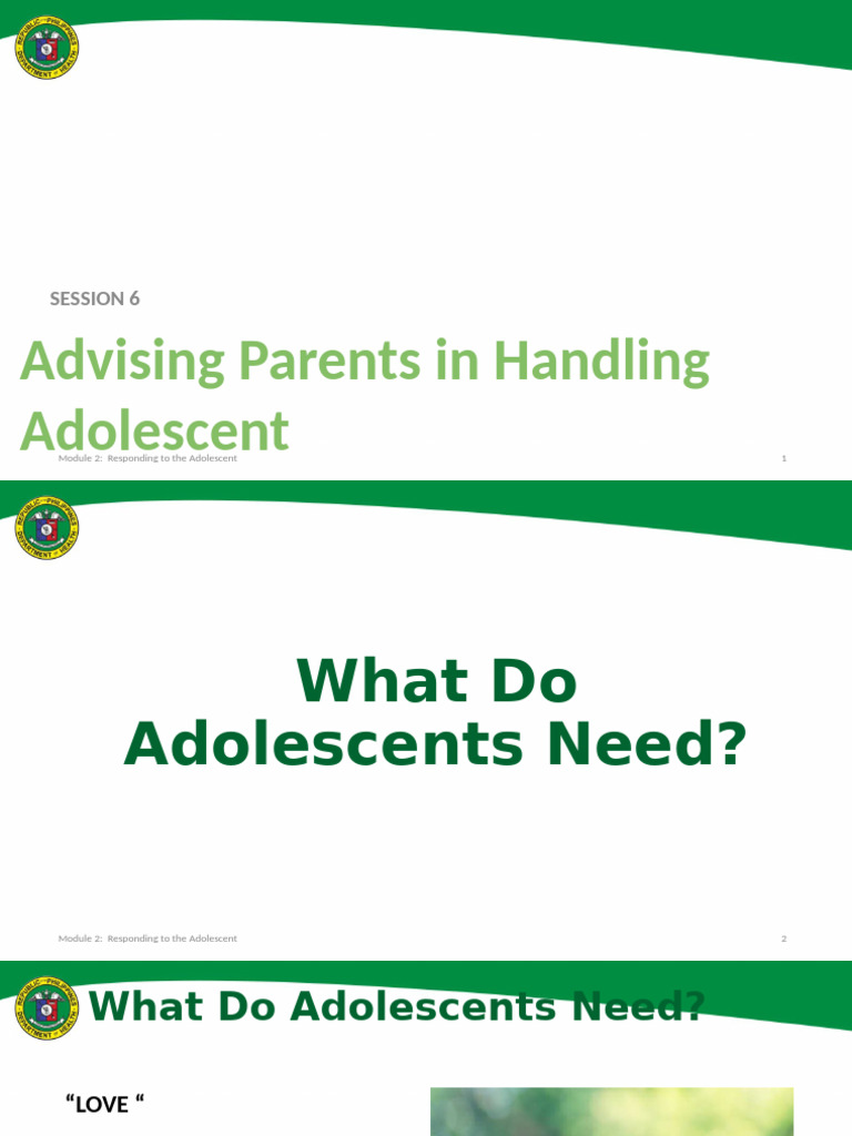 Advising Parents in Handling Adolescent | PDF | Adolescence | Parenting