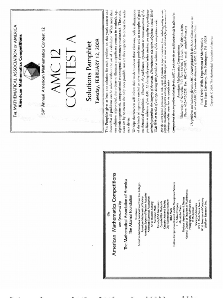 Amc 12A 2008 Solutions | PDF