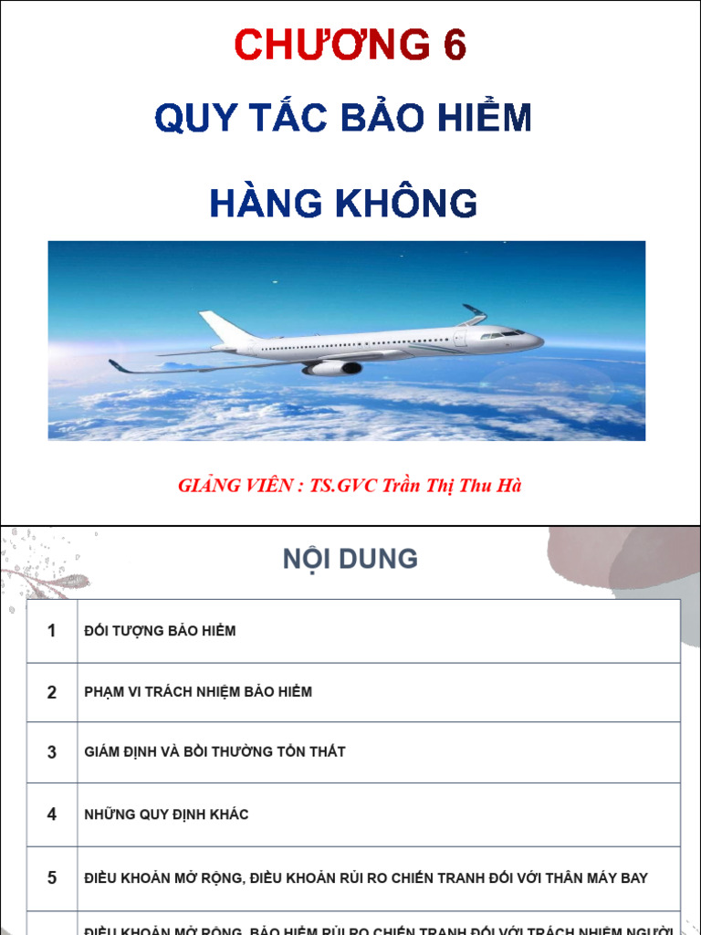 CHƯƠNG 6. Quy Tắc Bảo Hiểm Hàng Không | PDF