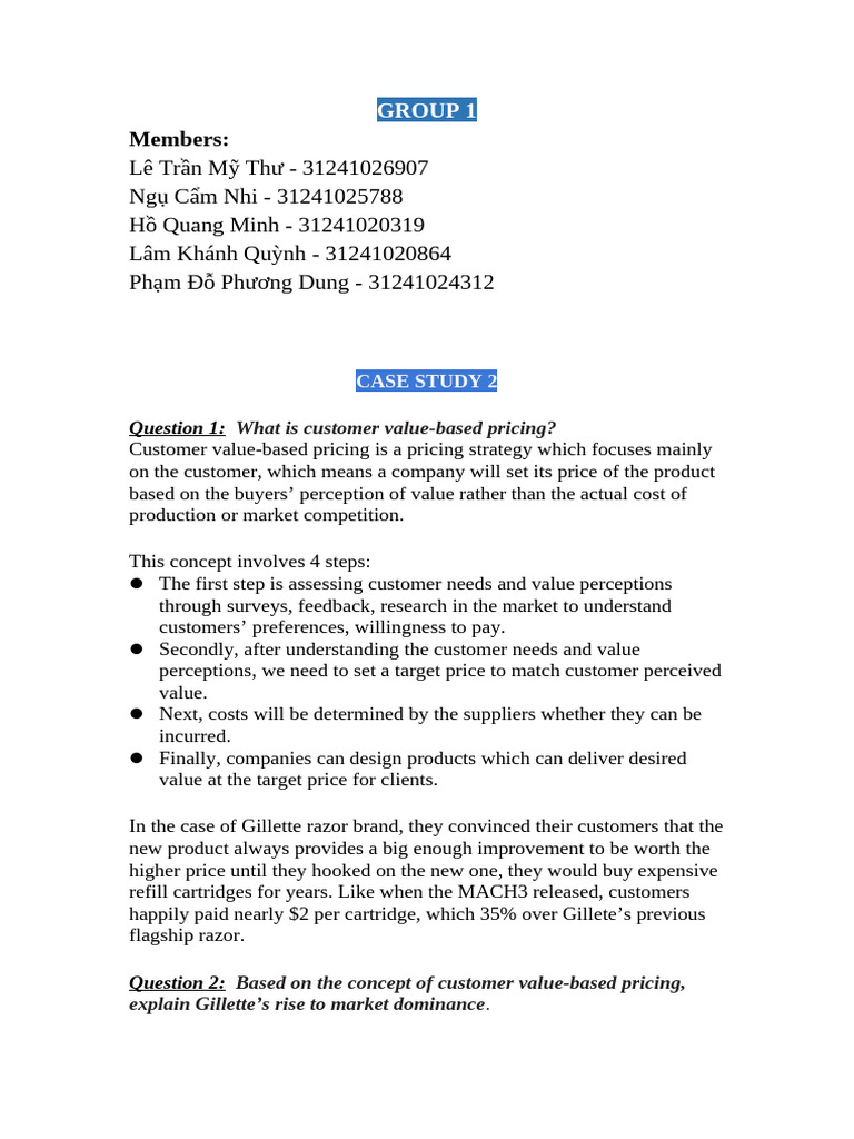 Group 1 - Marketing - Case Study 2 | PDF | Private Sector | Business ...