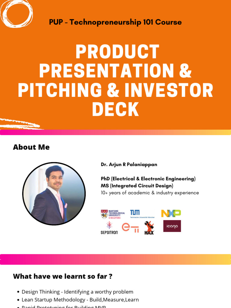 Product Presentation, Pitching, Investor Deck - Compressed | PDF | Startup Company | Small ...
