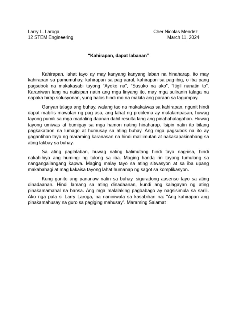 filipino talumpati | PDF