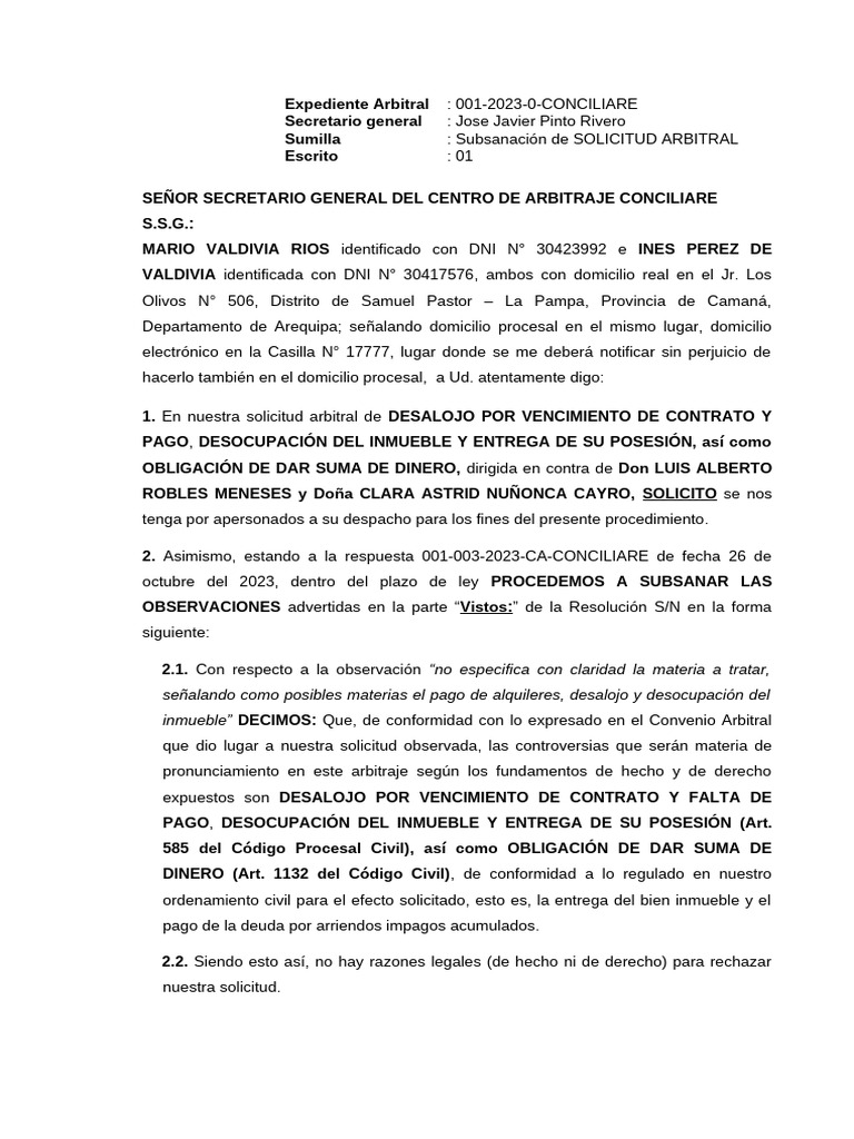 Subsanación de Observaciones Del Grupo 2 para El Grupo 1 | PDF ...