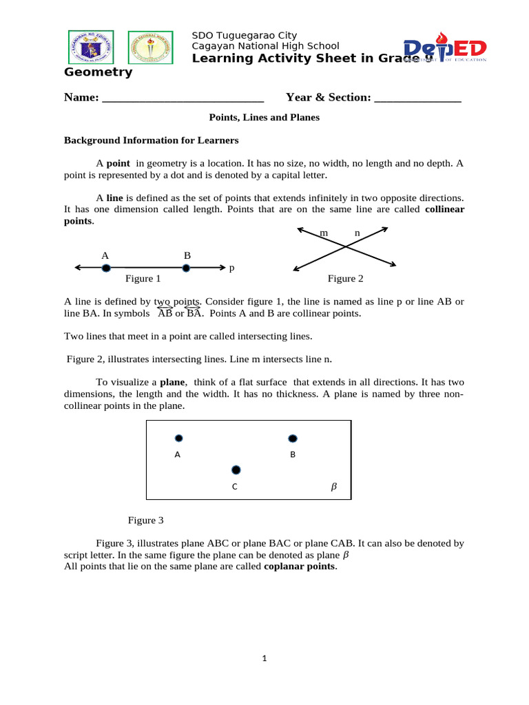 MATHS 3a GEOMETRY | PDF | Triangle | Line (Geometry)