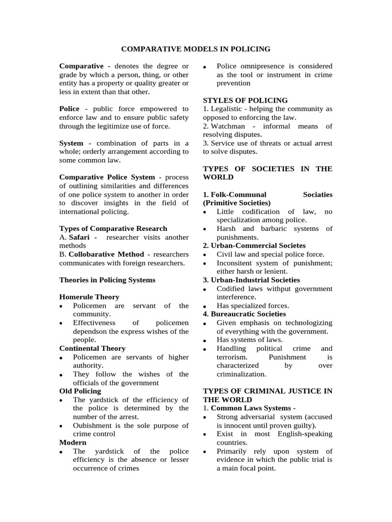 Comparative Models in Policing Reviewer 1 | PDF | Money Laundering | Police