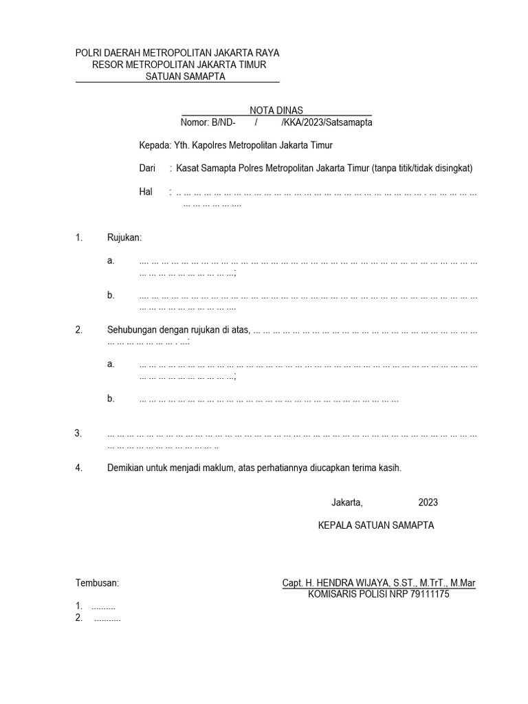 Contoh Nota Dinas | PDF