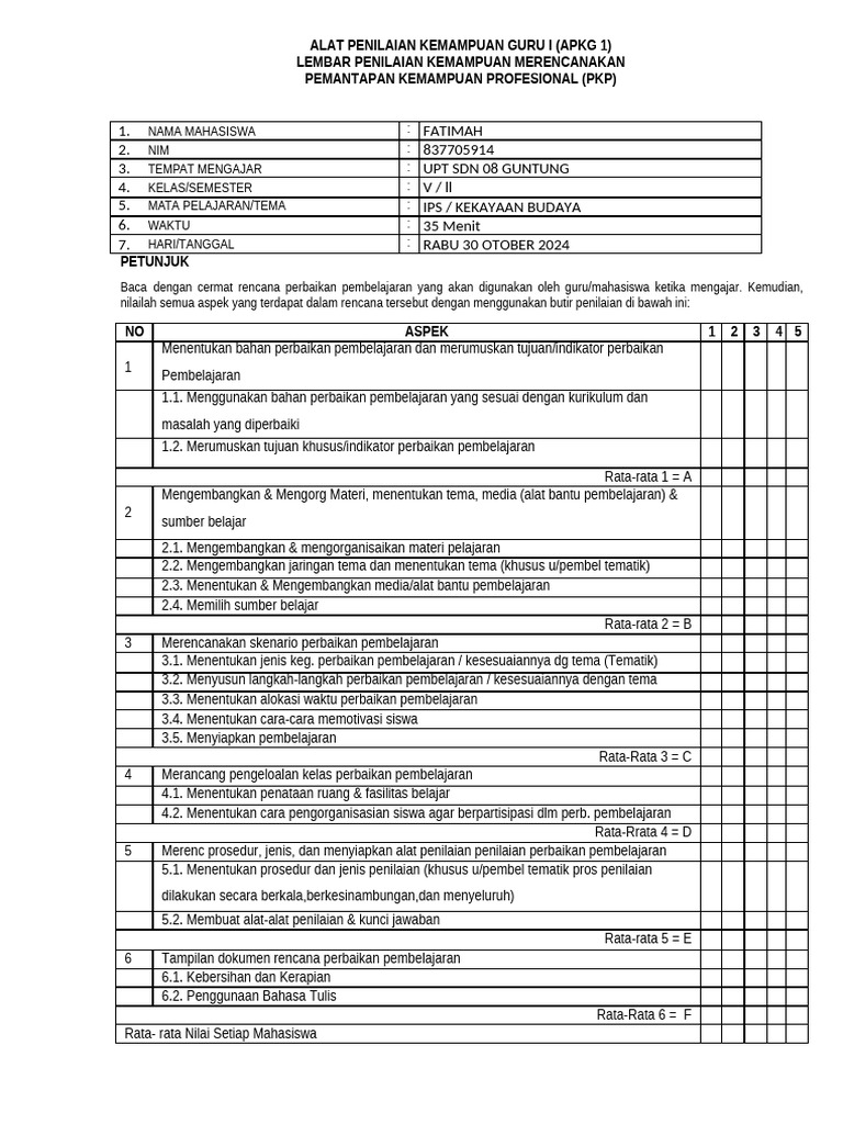 APKG 1 DAN 2 PENILAI 2 | PDF