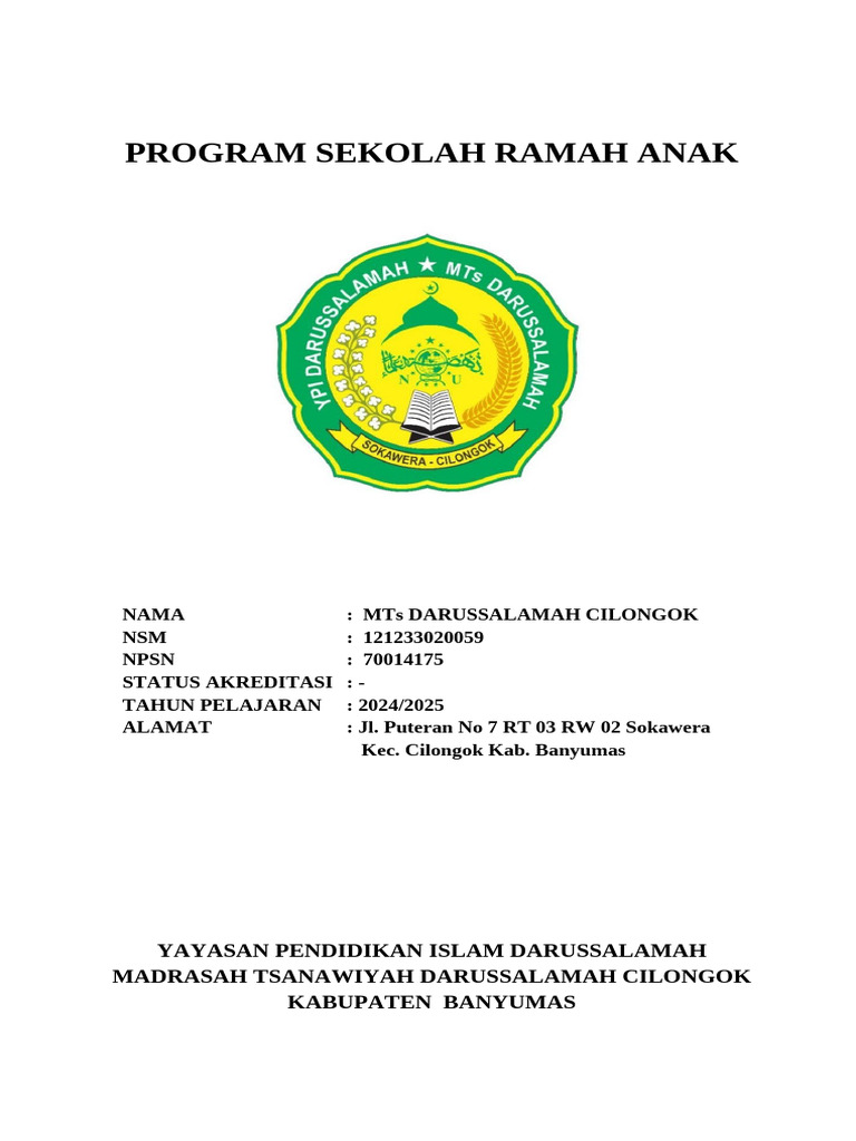 Program Sekolah Ramah Anak | PDF