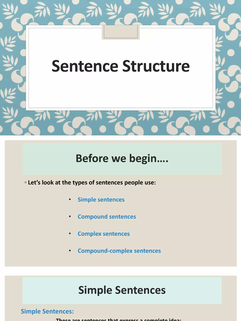 sentence structure | PDF