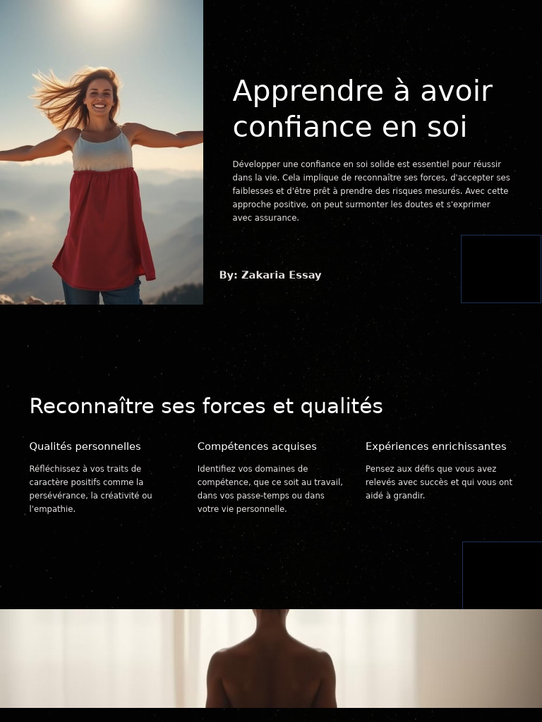 Développer sa confiance en soi | PDF | Motivation | Motivant