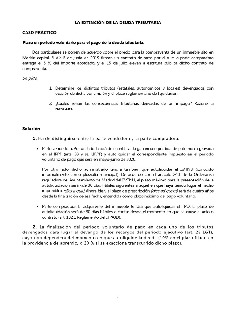 13 Caso Práctico - Procedimiento de Recaudación | PDF | Estatuto de limitaciones