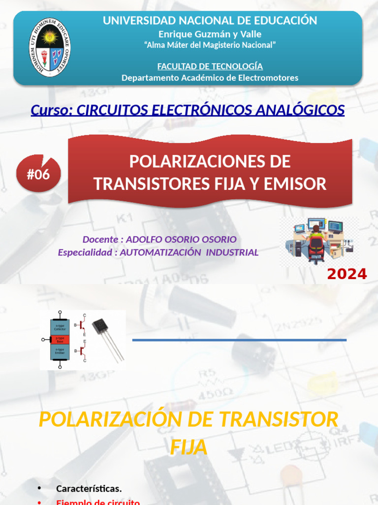 6 Polarizaciones de Transistores Fija y Emisor | PDF | Transistor | Red eléctrica
