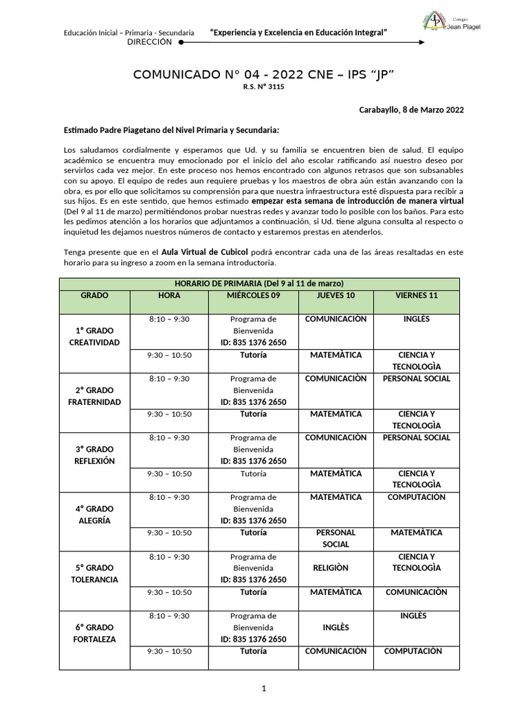 Comunicado #04-2022 Ips | PDF | Science