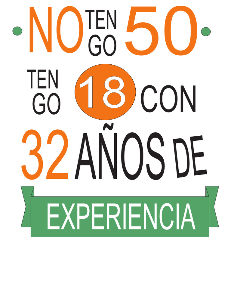 No Tengo 50 Tengo 18 Con 32 Años de Experiencia | PDF