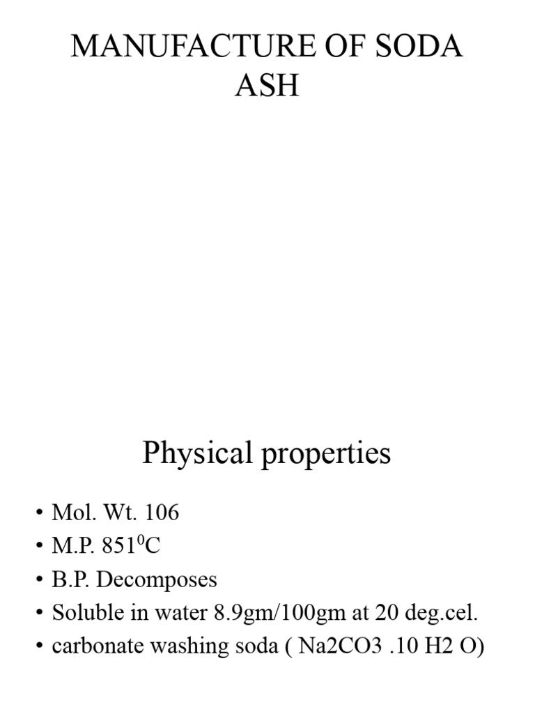 Soda Ash Manufacturing Process Overview | PDF | Sodium Carbonate ...