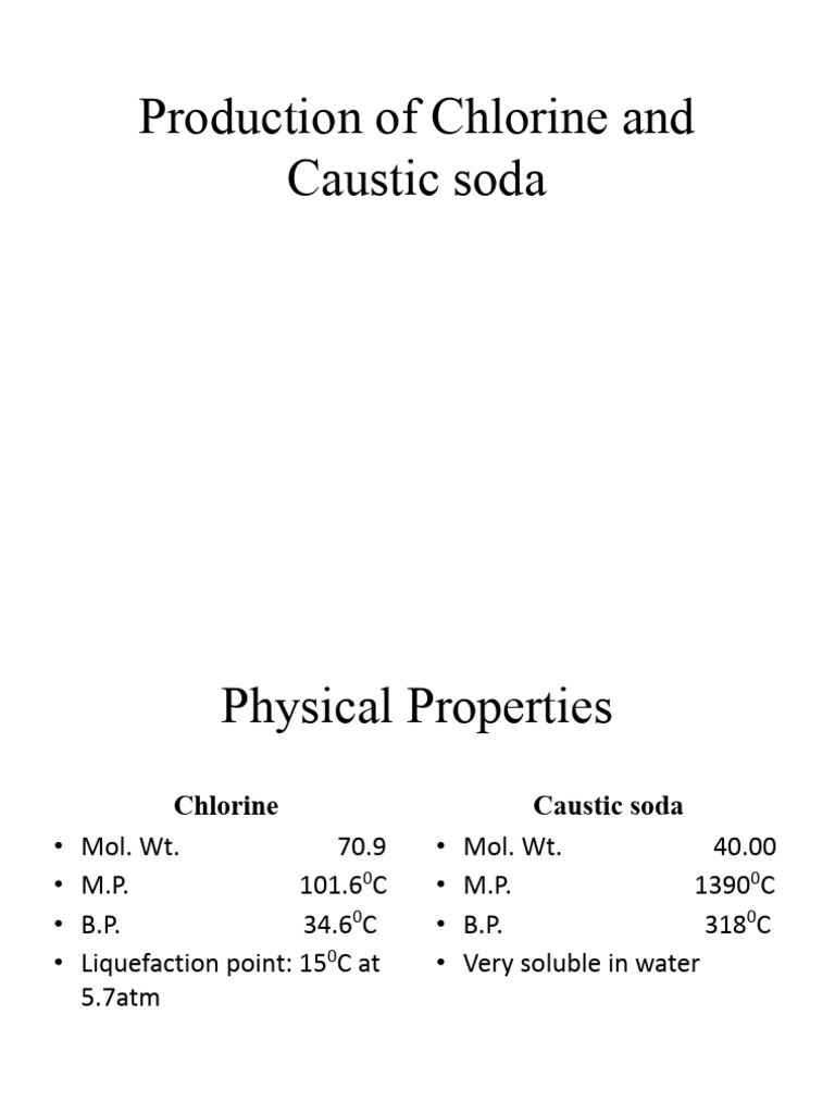 Chlorine & Caustic Soda Production Guide | PDF