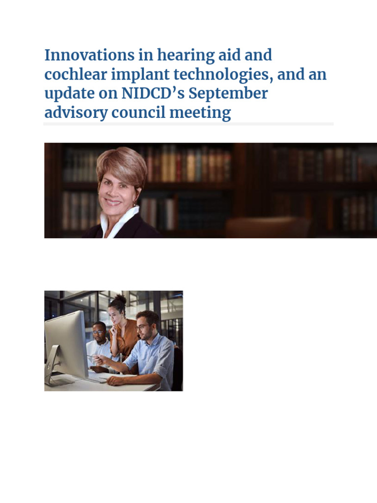 Innovations in Hearing Aid and Cochlear Implant Technologies | PDF ...