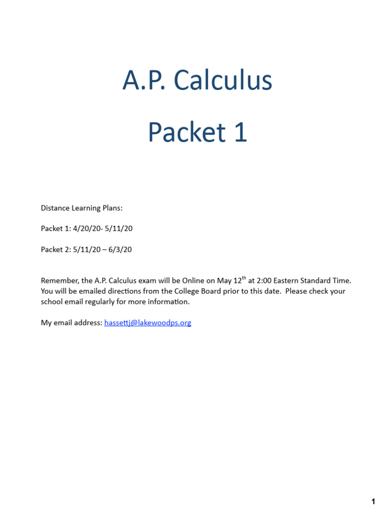AP Calculus Ab Mcq | PDF | Advanced Placement | Educational Stages