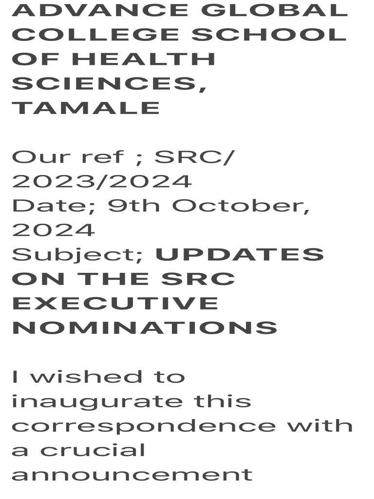 SRC Nominations Announcement 2024/2025 | PDF