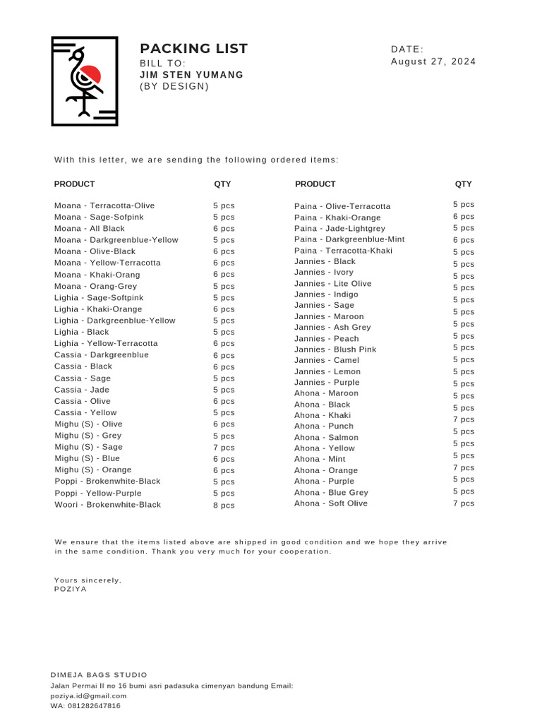 Packing List (2) | PDF | Visual Perception | Color