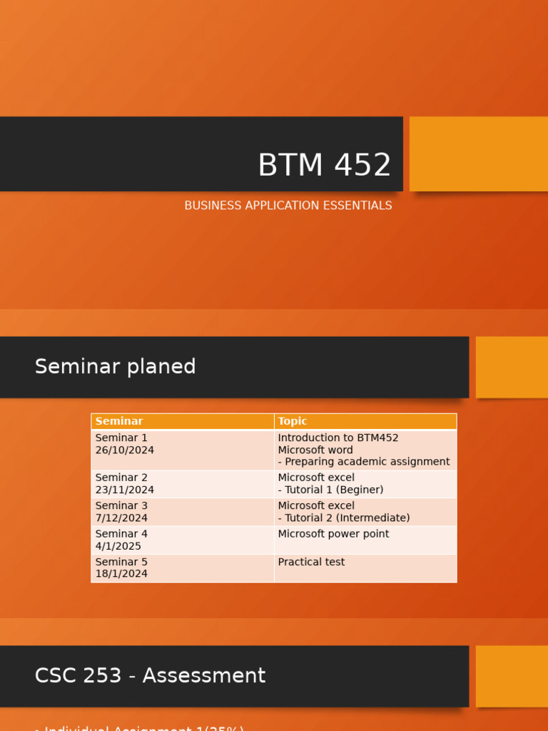 BTM 452 Assessment | PDF
