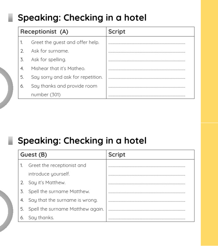 Practical English Episode 1 - Role-Play Cards | PDF